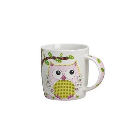 Tasse Eule Aus Porzellan 9cm 350ml Rosa