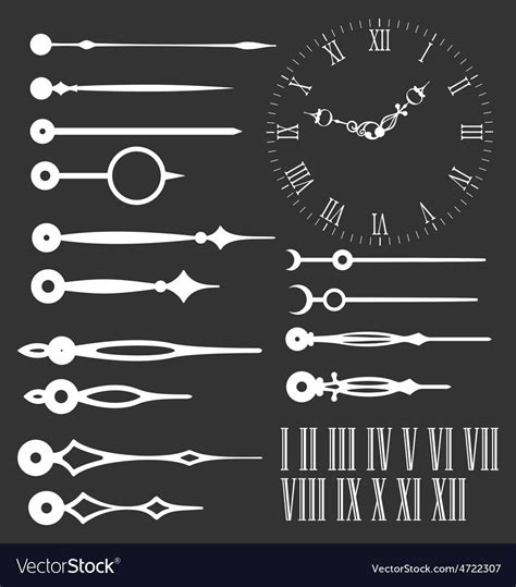 Clock Face With Various Clock Hands Vector Illustration