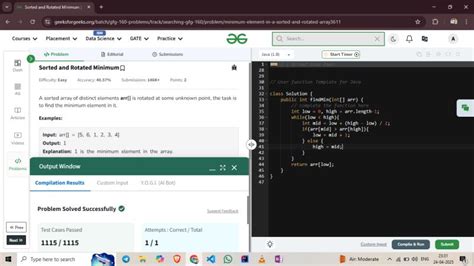 Gfg160 Gfg160 Geekstreak2025 Day28 Binarysearch Geeksforgeeks Java Awanish Kumar Singh