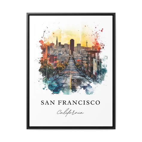 San Francisco Ca Wall Art San Francisco Print San Fran Watercolor Ar