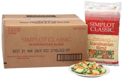 Simplot Scandinavian Vegetable Blend 32 Ounce Package 12 Packages Per Case