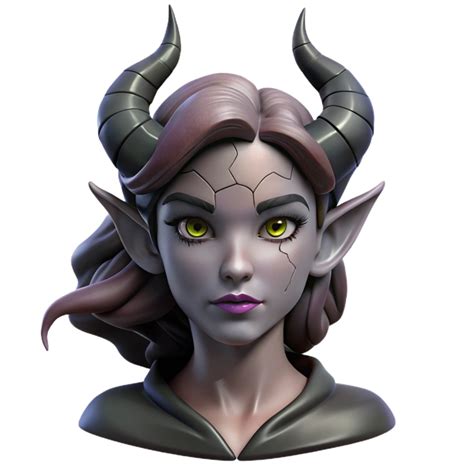 Impressive Modern Stylized Demon Girl 3d Model 4k 57142463 Png