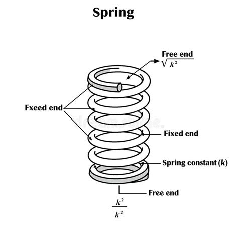 Diagram Illustrating A Helical Spring The Spring Features Labels