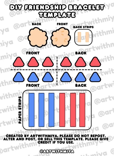 Diy Friendship Bracelet Trinket Template 💙 ️ Dandys World In 2025 Printable Diy Crafts