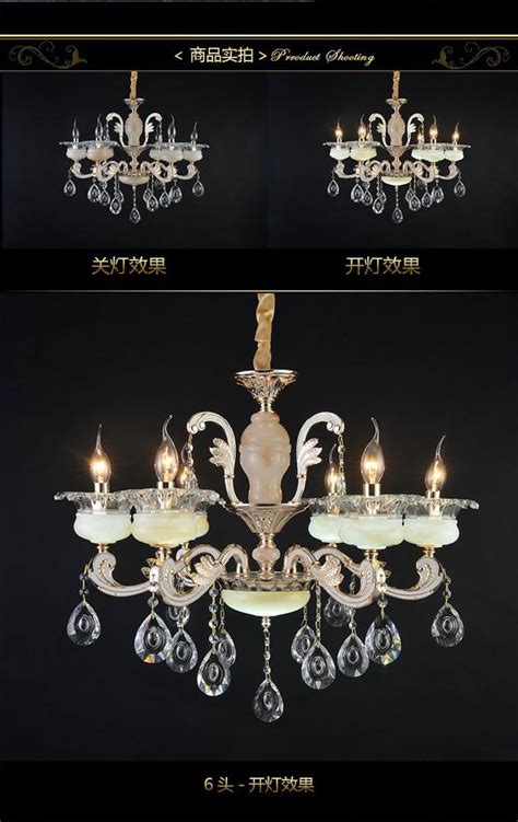 歐式水晶吊燈鋅合金仿玉石客廳餐廳酒店別墅複式樓led蠟燭燈具 每日頭條