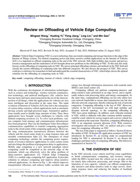 Pdf Review On Offloading Of Vehicle Edge Computing