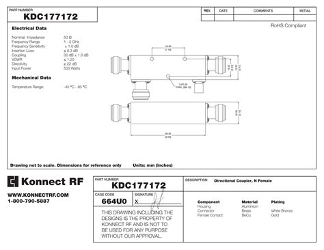 Directional Coupler N Female 1 2 Ghz 30 Db Coupling Directivity 22