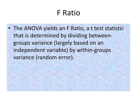 Mean Comparison Ii Variance Analysis Ppt