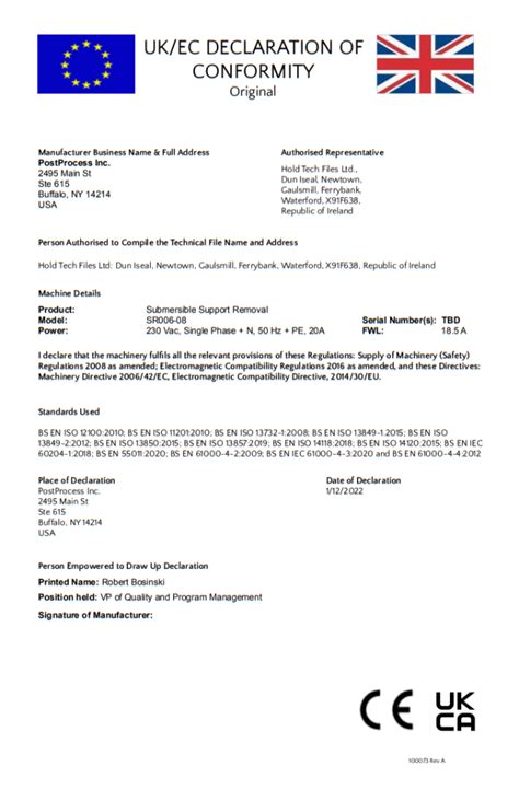 Certificate Of Conformity Template