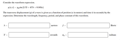 Solved Consider The Waveform Expression Y 2 T Ymsin