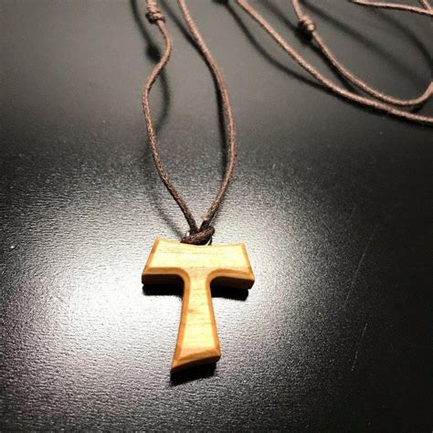 Tau Wooden Cross Franciscan Crucifix 1 2 Catholic Pendant