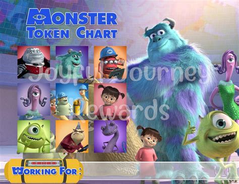 Monsters Inc Token Chart 9 Token Reward System Etsy
