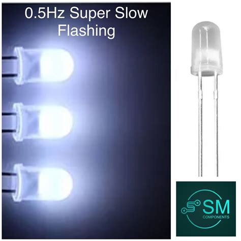 100pcs 5mm Flashing Led Blinking White Diffused Light Emitting Diode R