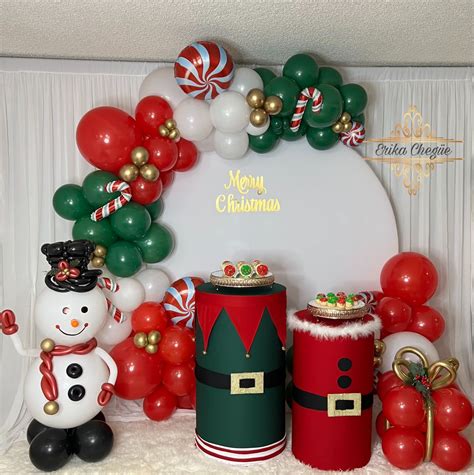 Christmas Party Backdrop Christmas Photo Booth Christmas Birthday Party Christmas Balloons