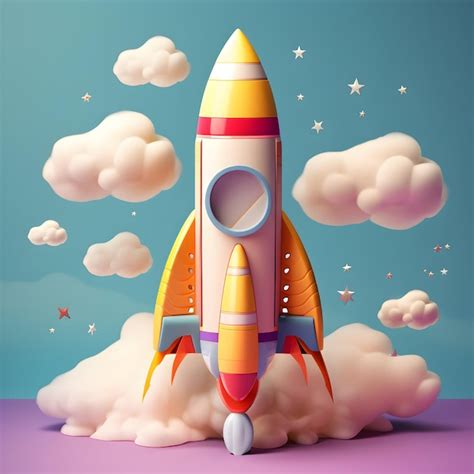 Premium Photo Miniature Rocket Toy Rocket Ship As Symbol For Business