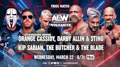 Trios Match Set For 322 Aew Dynamite Updated Card