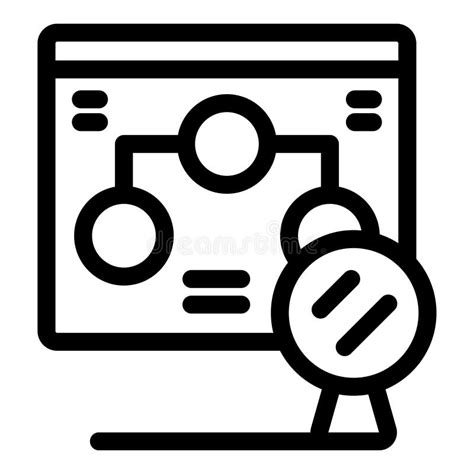 Magnifying Glass Analyzing Website Data Flowchart Icon Stock Illustration Illustration Of
