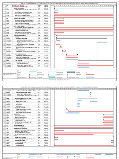 Diagrama Gantt Pdf Hormigón Materiales De Construcción