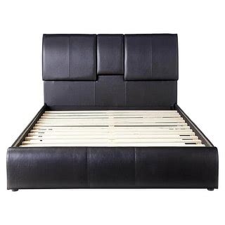 Pu Upholstered Eastern King Bed With Storage Space In Black Finish