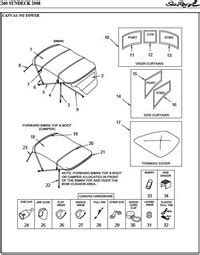 2008 2009 Sea Ray® 260 Sundeck Factory Original Oem Canvas And Covers
