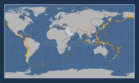Arabian Tectonic Plate Contour Patterson Cylindrical Earthqua Stock Illustration