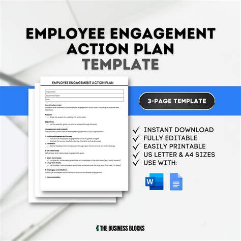 Employee Engagement Action Plan Template Human Resources Improving