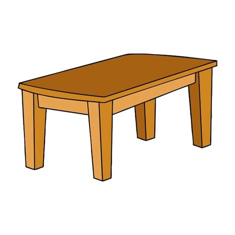 Premium Vector Table With Rectangle Tabletop Isolated On White