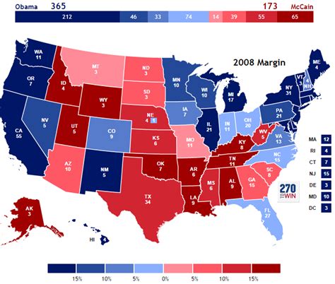 2008 Election Map Obama Wins