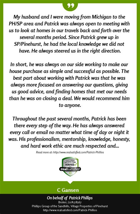 Patrick Phillips Nothing Feels Quite Like A Satisfied Client See More