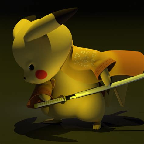 🗡️ Pikachu Samurai・ Archivo 3d Para Impresión 3d・cults