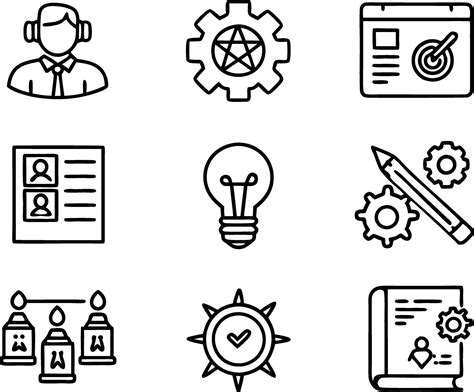 Set Of Skills Icon Line Art Skill Concept Development Education Training Skills Youth