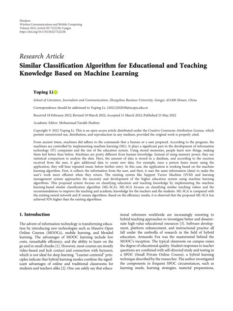 Pdf Similar Classification Algorithm For Educational And Teaching