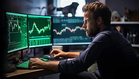 Premium Photo A Male Trader Is Monitoring A Chart Generative Ai