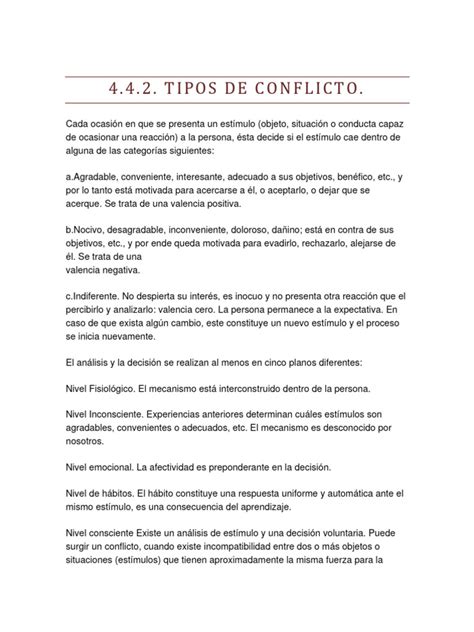 Tipos De Conflictosinvestigación Pdf Comportamiento Las Emociones