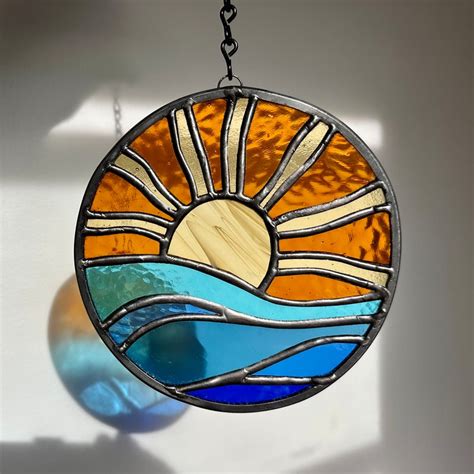 Stained Glass Sunset Etsy