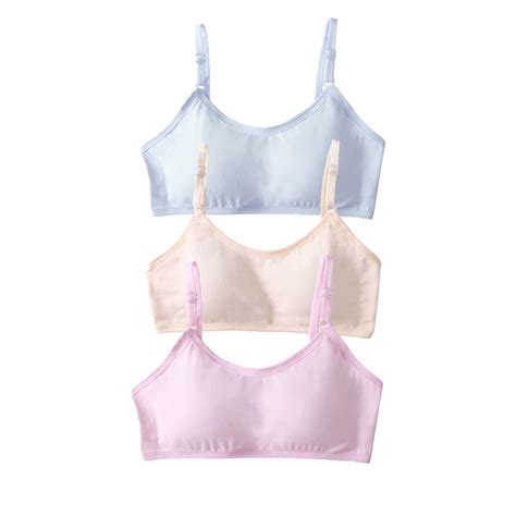 3 Pack Big Girls Bra Comfort Flex Seamless Adjustable Breathable Sports