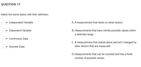 Solved Match The Terms Below With Their Definition