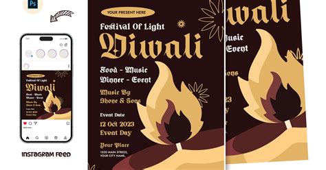 Weets Diwali Day Flyer Template Print Templates Ft Diwali And Diwali Card Envato