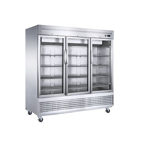 Dukers D83r Gs3 82 58 Three Section Glass Full Door Reach In Refrige