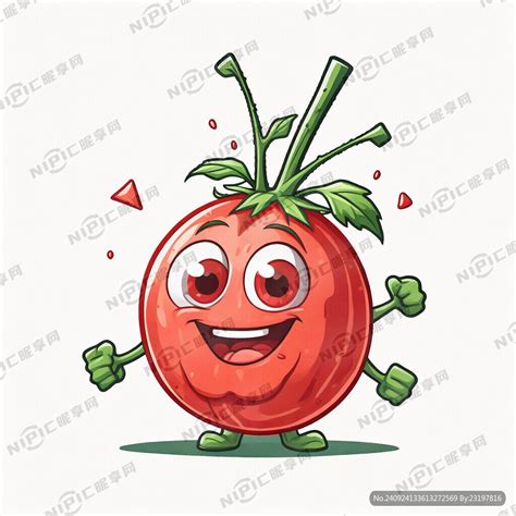 Ai创作图番茄卡通 活泼 昵图网