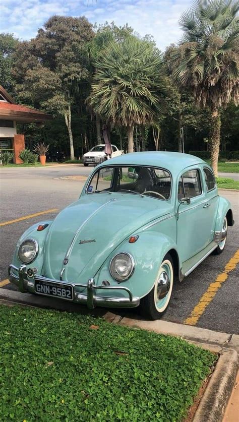 Vintage Blue Volkswagen Beetle Coupe
