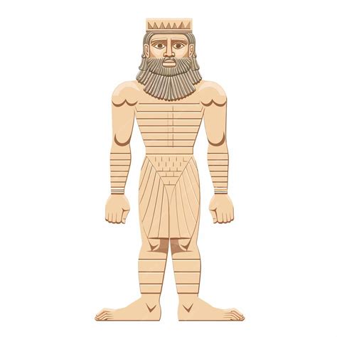 Premium Vector Sumerian Stone Figure Akkadian Assyrian Old Sculpture
