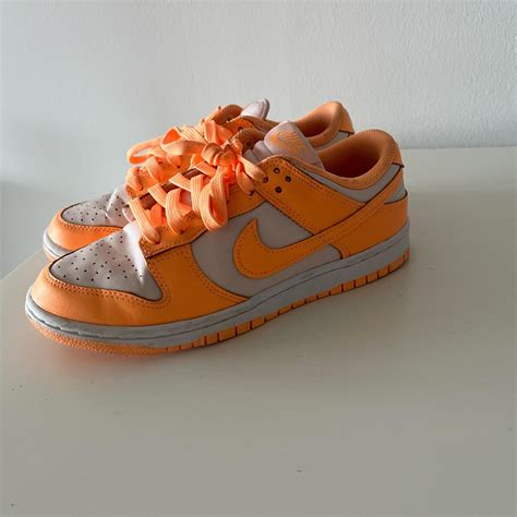 Peach Nike Dunks Worn But Still In Good Depop
