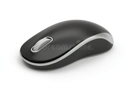 Black Wireless Mouse Isolated On White Background A Modern Black