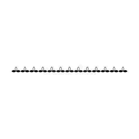 Flower Border Horizontal Floral Line Decorative Pattern Frame Stock
