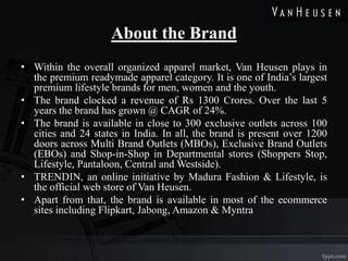 Retail Ppt On Van Heusen Pptx