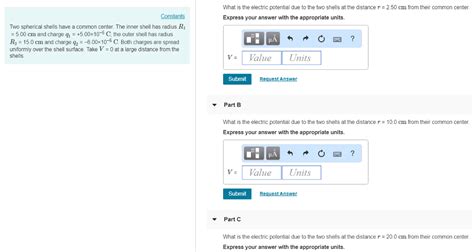 Solved What Is The Electric Potential Due To The Two Shells