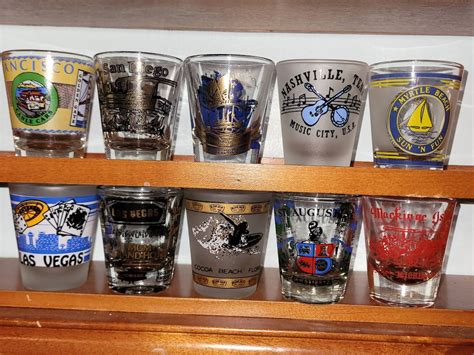 Us City Souvenir Shot Glasses San Diego San Francisco Cocoa Beach St