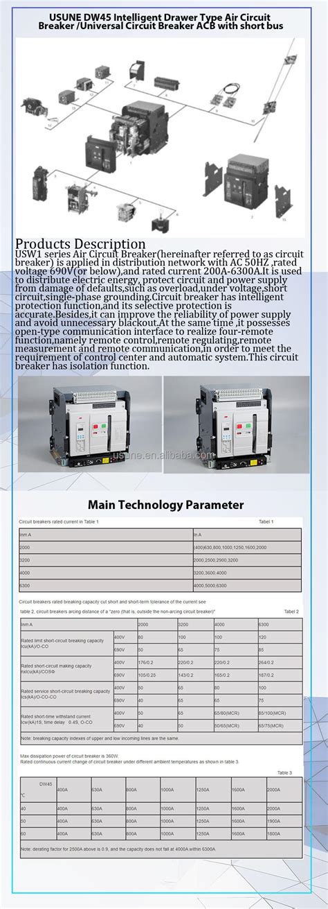4 Pole Acb Fixed Acb Electrical Switchgear Assembly Air Circuit Breaker