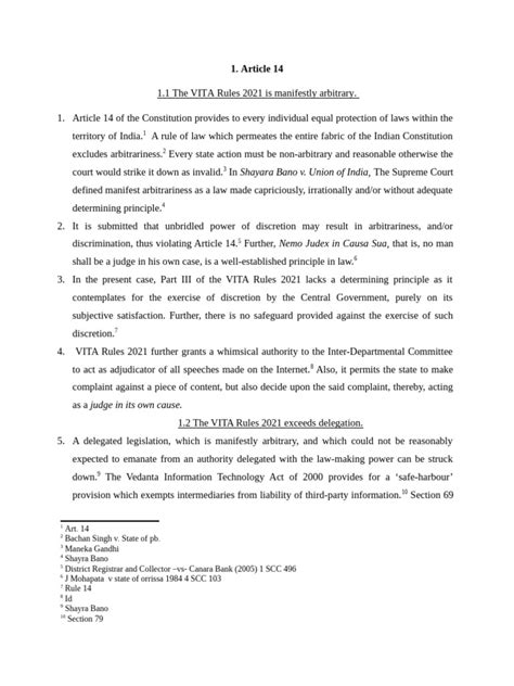 Article 14 Arugment Pdf Governance Government